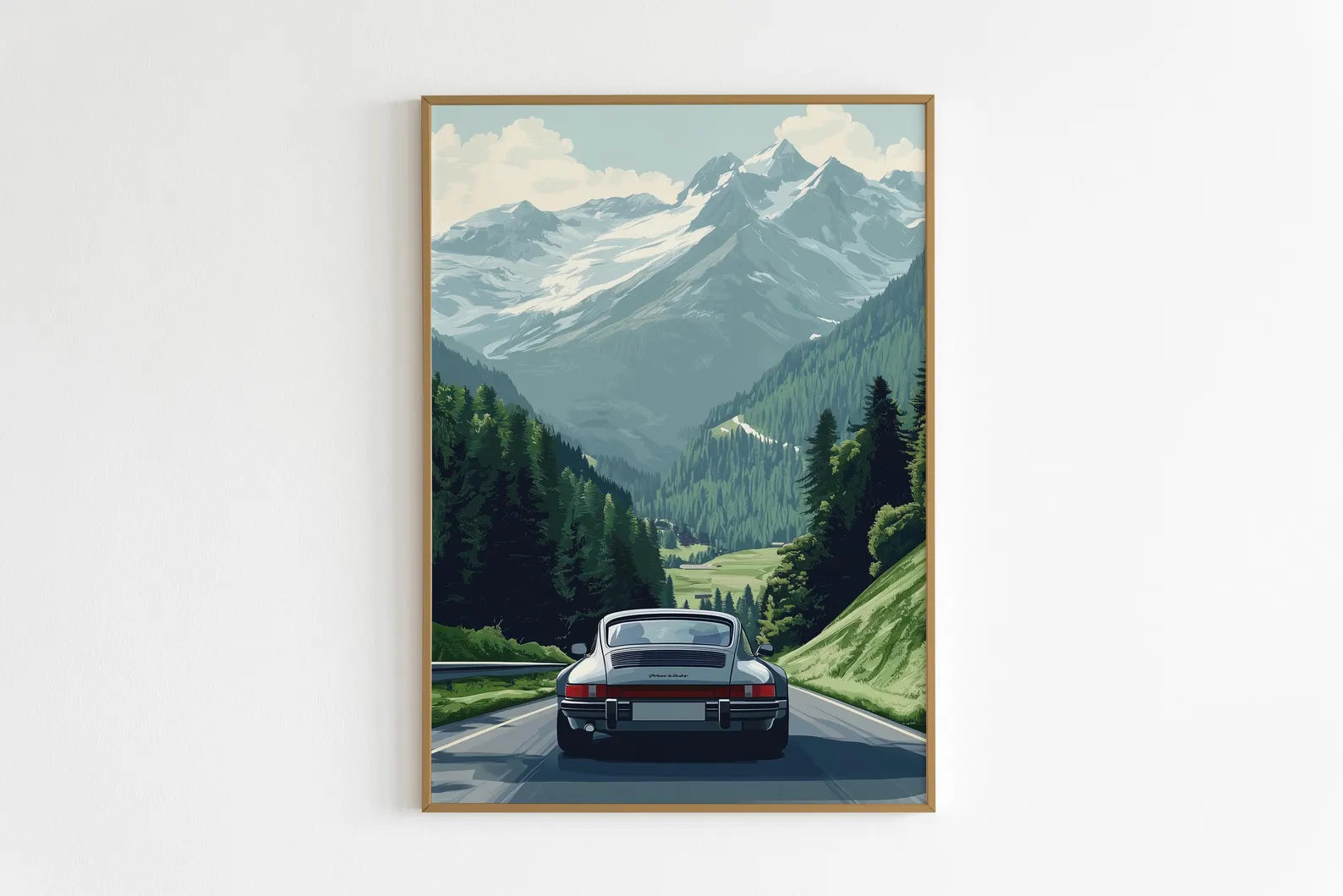 Quadro Porsche in the mountains - Neibac - Spedizione gratuita